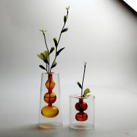 China Creative Artistic Double Height Borosilicate Glass Vases for sale