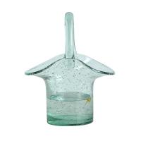 China Clear Polished Baskets Hand Blown Decorative Glass Vases for sale