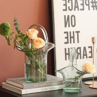 China Clear Polished Baskets Hand Blown Decorative Glass Vases for sale