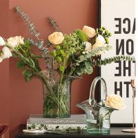 China Clear Polished Baskets Hand Blown Decorative Glass Vases for sale