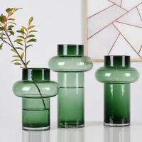 China Green Transparent Decorative Crystal Flower Pots for sale