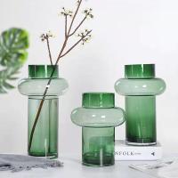 China Green Transparent Decorative Crystal Flower Pots for sale