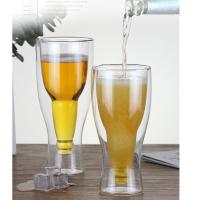 China 300ml Modeling Double Beer Borosilicate Glass Cup for sale