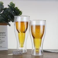 China 300ml Modeling Double Beer Borosilicate Glass Cup for sale