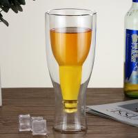 China 300ml Modeling Double Beer Borosilicate Glass Cup for sale