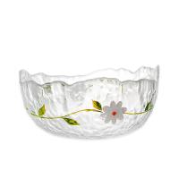 China Household Exquisite Printed Hammer Grain Glass Tableware for sale