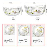 China Household Exquisite Printed Hammer Grain Glass Tableware for sale