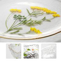 China Household Exquisite Printed Hammer Grain Glass Tableware for sale