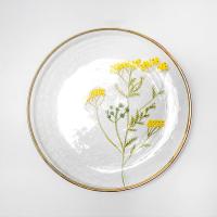 China Household Exquisite Printed Hammer Grain Glass Tableware for sale