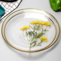 China Household Exquisite Printed Hammer Grain Glass Tableware for sale