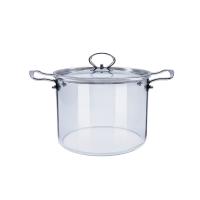 China Custom Made Transparent High Borosilicate Glass Soup Pot for sale
