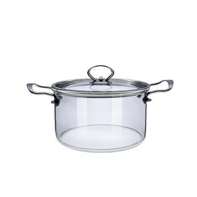 China Custom Made Transparent High Borosilicate Glass Soup Pot for sale