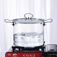 China Custom Made Transparent High Borosilicate Glass Soup Pot for sale