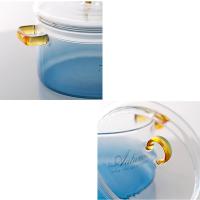 China Simple Gradient Blue 4mm Glass Cutlery Salad Bowl for sale