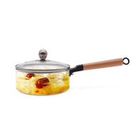 China 1800ml Clear Borosilicate Glass Soup Pot With Handle for sale