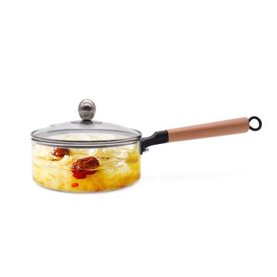 China 1800ml Clear Borosilicate Glass Soup Pot With Handle for sale