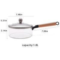 China 1800ml Clear Borosilicate Glass Soup Pot With Handle for sale