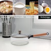 China 1800ml Clear Borosilicate Glass Soup Pot With Handle for sale