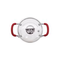 China 1.5L Clear Borosilicate Glass Soup Pot With Red Double Ears for sale