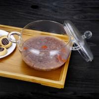 China Soup Round Double Ears 1800ml Borosilicate Glass Pot for sale