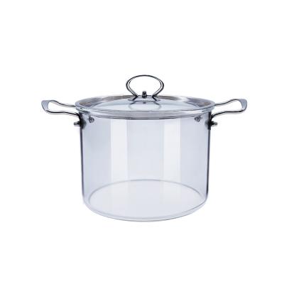 China 2.3L 3.5L Transparent Borosilicate Glass Soup Pot for sale