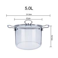 China 2.3L 3.5L Transparent Borosilicate Glass Soup Pot for sale