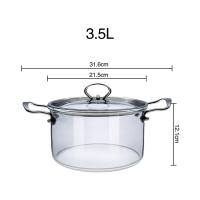 China 2.3L 3.5L Transparent Borosilicate Glass Soup Pot for sale