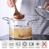 China 2.3L 3.5L Transparent Borosilicate Glass Soup Pot for sale