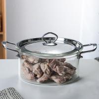 China Kitchenware 5L Borosilicate Transparent Glass Soup Pot for sale