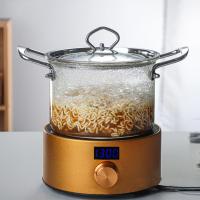 China Kitchenware 5L Borosilicate Transparent Glass Soup Pot for sale