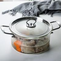 China Kitchenware 5L Borosilicate Transparent Glass Soup Pot for sale