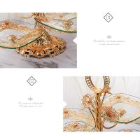 China Golden Restaurant Exquisite Luxury Glass Storage Tray for sale