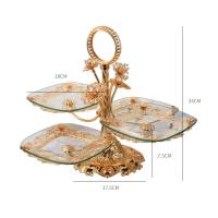China Golden Restaurant Exquisite Luxury Glass Storage Tray for sale
