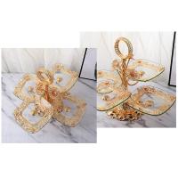 China Golden Restaurant Exquisite Luxury Glass Storage Tray for sale
