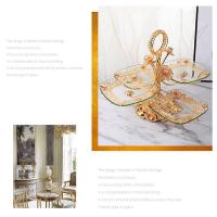 China Golden Restaurant Exquisite Luxury Glass Storage Tray for sale