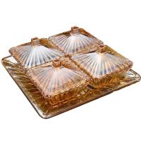 China Supermarket Dessert Chocolate Candy Glass Split Trays for sale