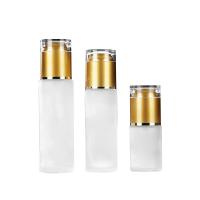 China Spray Cap Frosted 120ml 50g Cosmetic Glass Bottles for sale