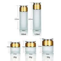 China Spray Cap Frosted 120ml 50g Cosmetic Glass Bottles for sale