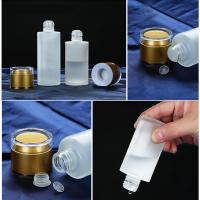 China Spray Cap Frosted 120ml 50g Cosmetic Glass Bottles for sale