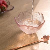 China Creative Pink Cherry Blossom Glass Fruit Salad Plate for sale