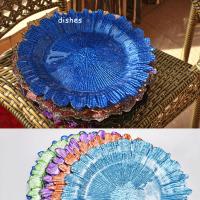China Colorful 33cm Diameter Sunflower Shaped Glass Fruit Bowl for sale