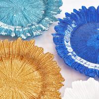 China Colorful 33cm Diameter Sunflower Shaped Glass Fruit Bowl for sale