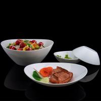 China Restaurant Ingot Shaped Wind White Glass Ceramic Plate for sale