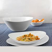 China Restaurant Ingot Shaped Wind White Glass Ceramic Plate for sale