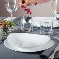 China Restaurant Ingot Shaped Wind White Glass Ceramic Plate for sale
