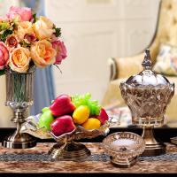 China Luxury Decorative Handmade Bronze Glass Fruit Bowl for sale