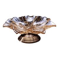 China Luxury Decorative Handmade Bronze Glass Fruit Bowl for sale