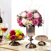 China Luxury Decorative Handmade Bronze Glass Fruit Bowl for sale