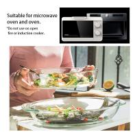 China Microwave Oven Heated Transparent Glass Baking Tray for sale