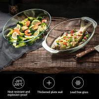 China Microwave Oven Heated Transparent Glass Baking Tray for sale